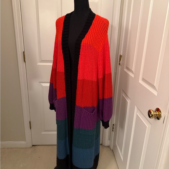 torrid | Sweaters | Torrid Plus Size Colorful Striped Womens Long ...